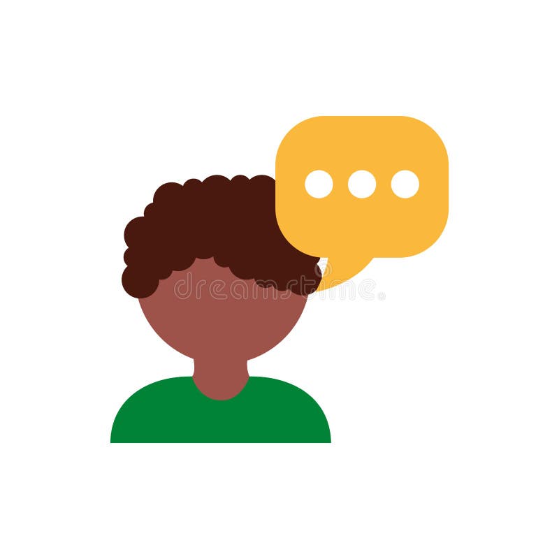 Communication Bubble and Man Icon Flat Design Stock Vector ...