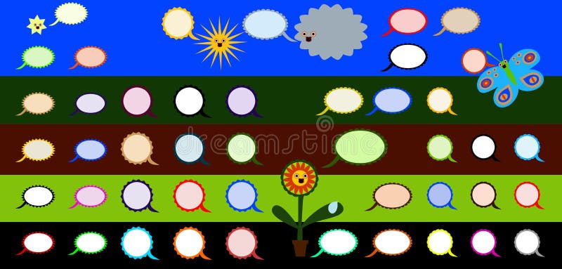 Communication Bubbles Colorful Set Stock Vector - Illustration of ...