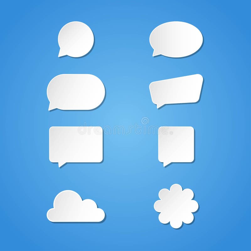 Communication Bubbles in Paper Style Collection Stock Vector ...