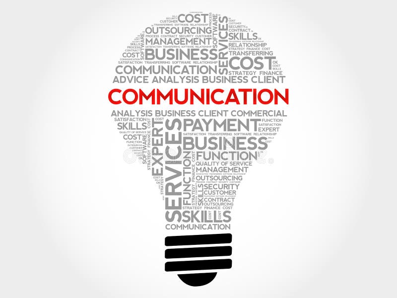 COMMUNICATION Bulb Word Cloud Stock Illustration - Illustration of ...