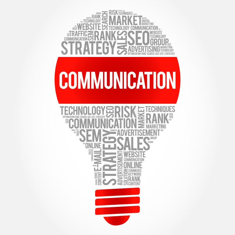 COMMUNICATION Bulb Word Cloud Stock Illustration - Illustration of ...