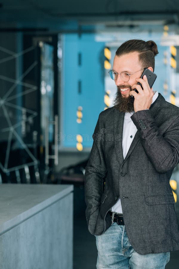 Communication Business Conversation Man Talk Phone Stock Photo - Image ...