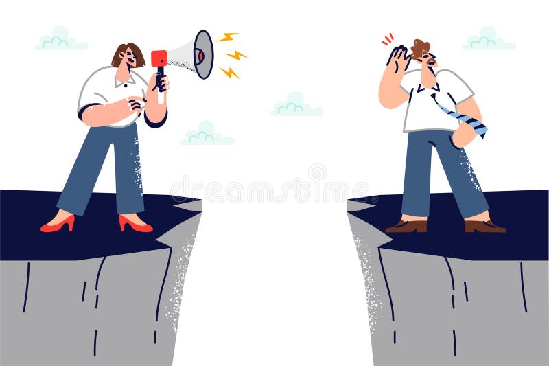 Communication Business People Flocking on Different Rocks and ...