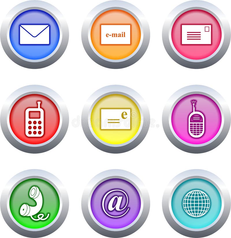Communication buttons stock illustration. Illustration of postmark ...