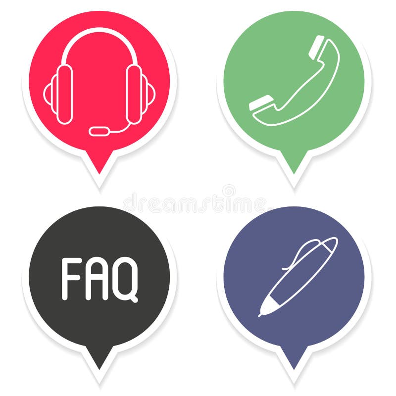 Communication Call Center Help Signs, Vector Label Set Stock Vector ...