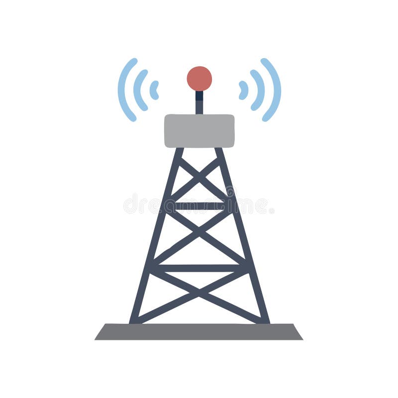 Communication Cell Tower Icon Design Stock Vector - Illustration of ...