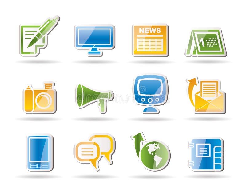 Communication Channels and Social Media Icons Stock Vector ...