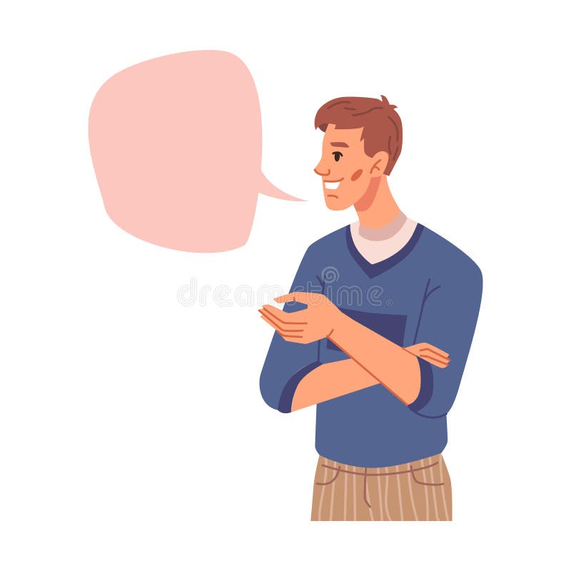 Communication Chat Box Man and Empty Speech Bubble Stock Vector ...