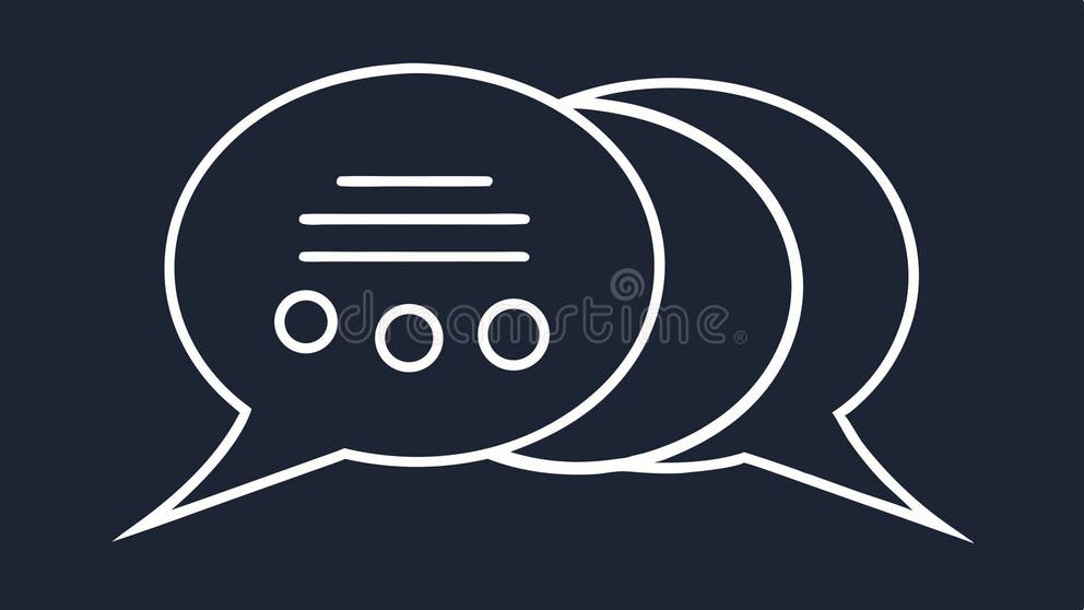 Communication Chat Bubble Icon with Lines for Text Vector Symbol ...