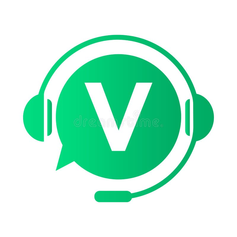 Communication, Chat Logo on Letter V Template. Bubble Speech ...