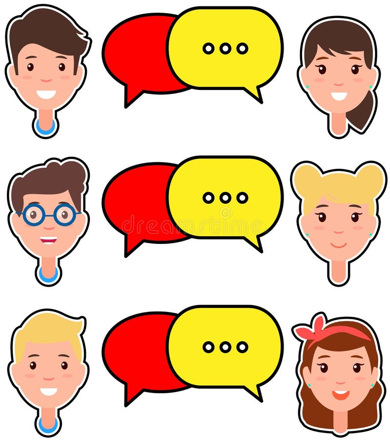 Communication Chat, Speech Bubble and Avatar Icon. People Communicate ...