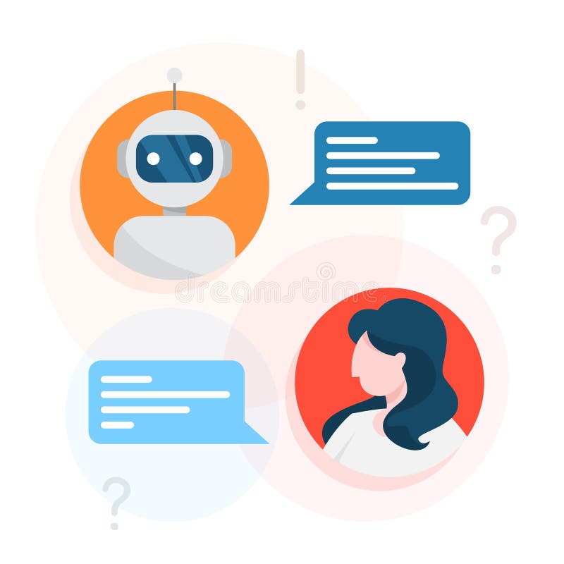 Communication with a Chatbot Concept. Customer Service Stock Vector ...