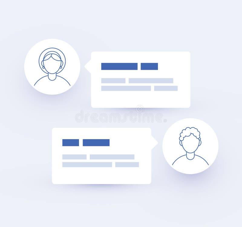 Communication, Chatting. Chat Messages Notification Screen. Vector ...
