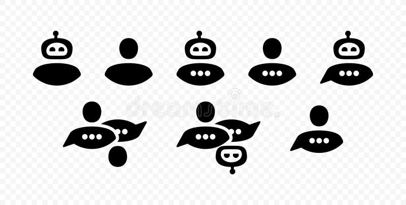 Communication between Client and Chatbot Vector Icon Design Stock ...