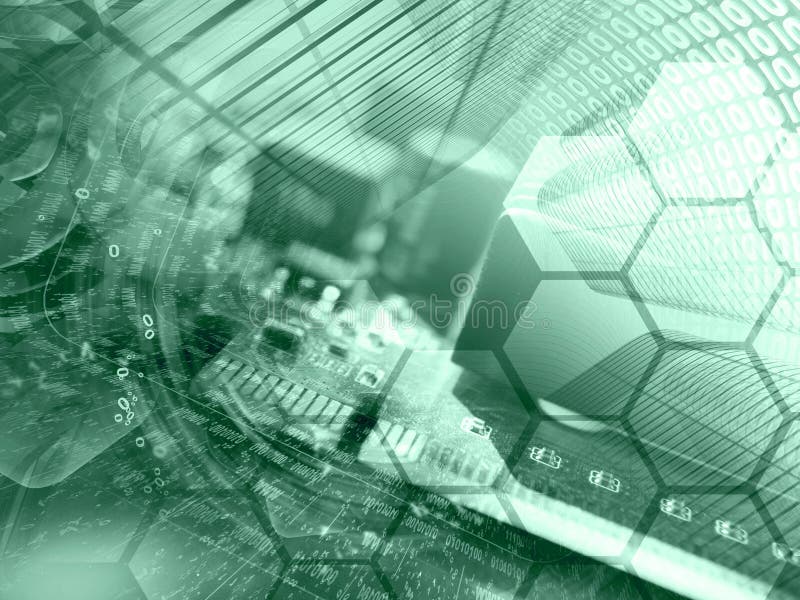 Electronic collage (blue) stock illustration. Illustration of stars ...