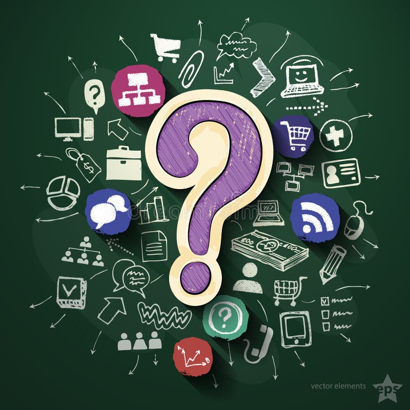 Communication Collage with Icons on Blackboard Stock Vector ...