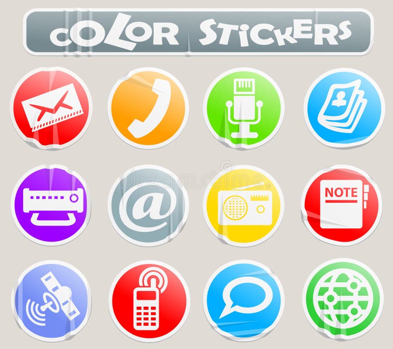 Communication Color Stickers Stock Vector - Illustration of crumpled ...