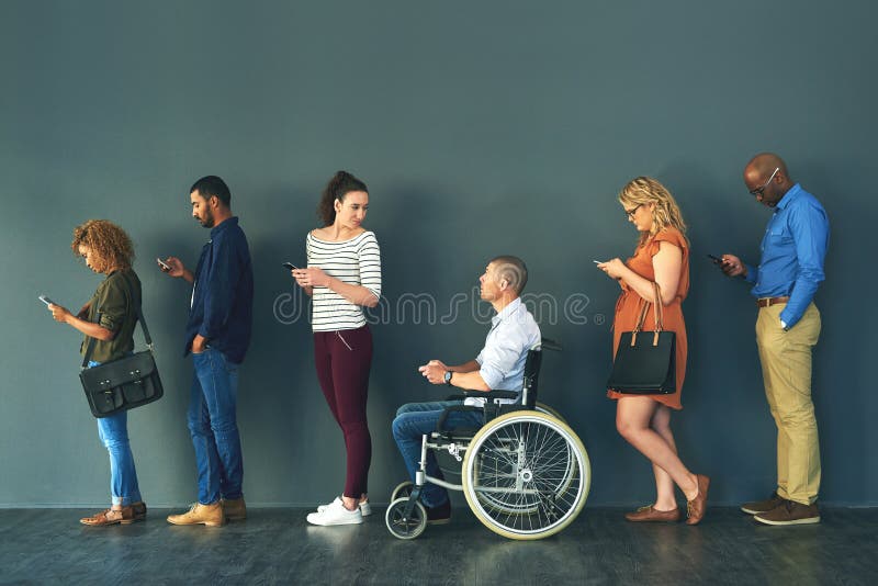 Communication Comes in Many Forms. a Group of People Standing in a Row ...