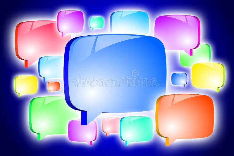 COMMUNICATION Colorful Overlapping Squares Banner Stock Vector ...
