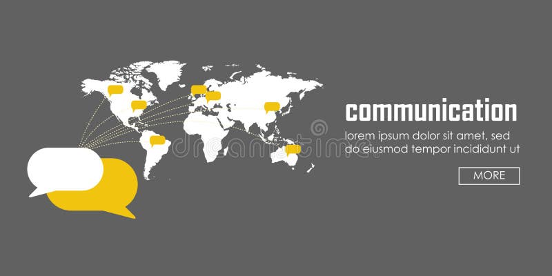 Communication Concept Banner. Web Illustration Infographic Template ...