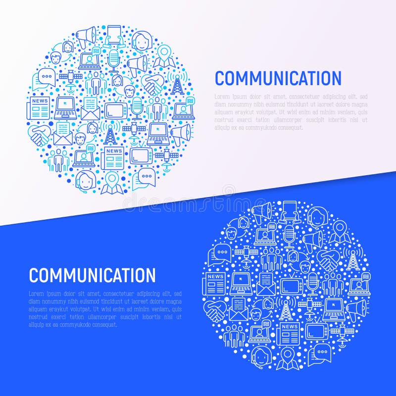 Communication Concept in Circle Stock Vector - Illustration of media ...