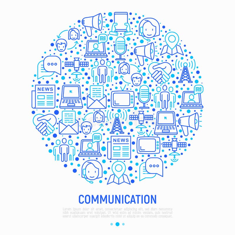 Communication Concept In Half Circle Stock Vector - Illustration of ...