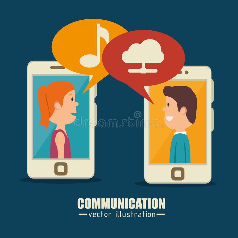 Communication Concept Design Stock Illustration - Illustration of ...