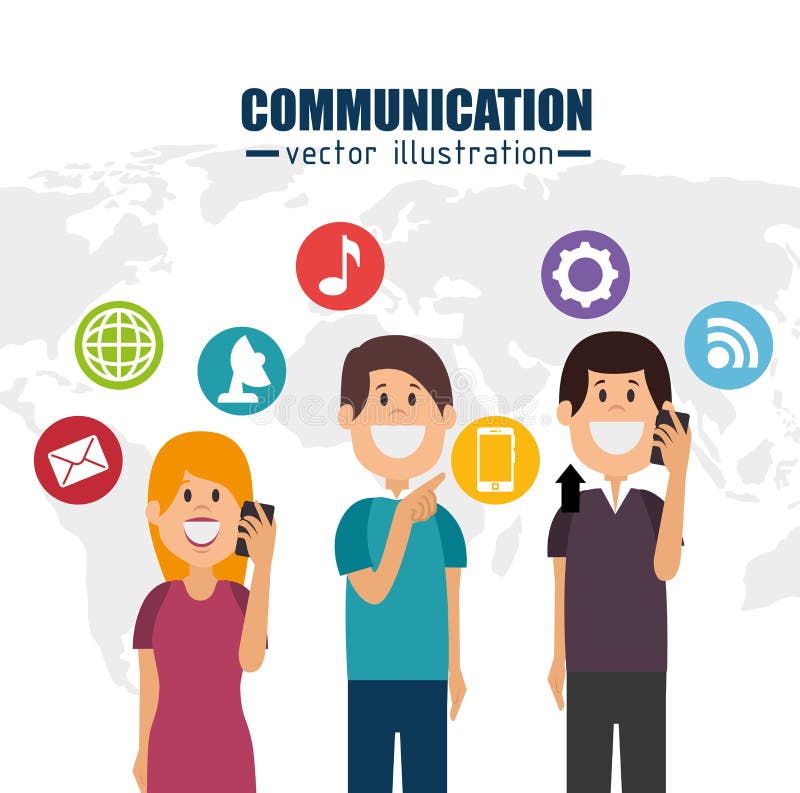 Communication Concept Design Stock Illustration - Illustration of mail ...