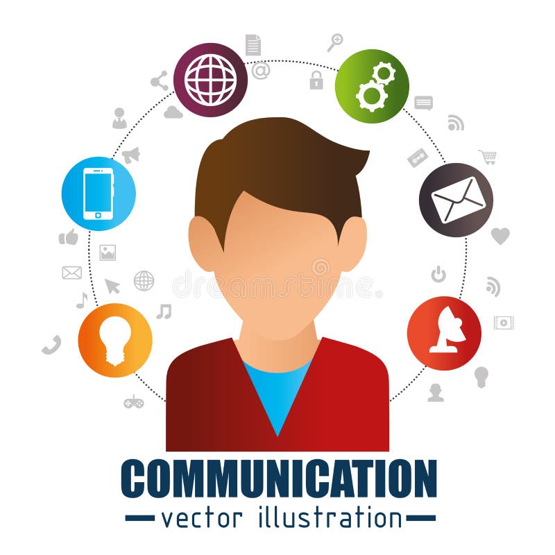 Communication Concept Design Stock Illustration - Illustration of mail ...