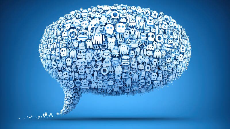 Communication Concept with Diverse Characters Representing Dialogue and ...