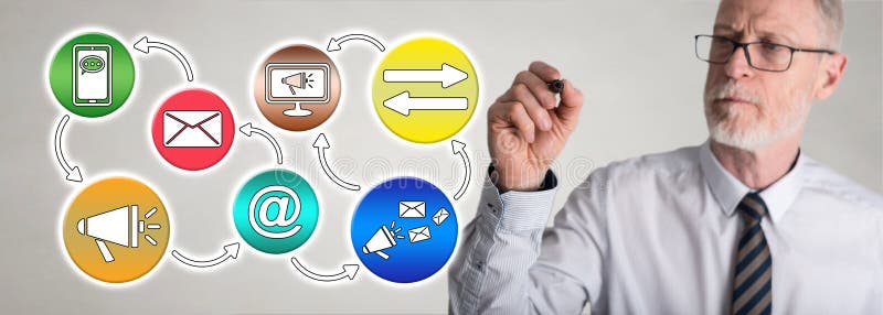 Businessman Drawing Communication Concept Stock Image - Image of ...