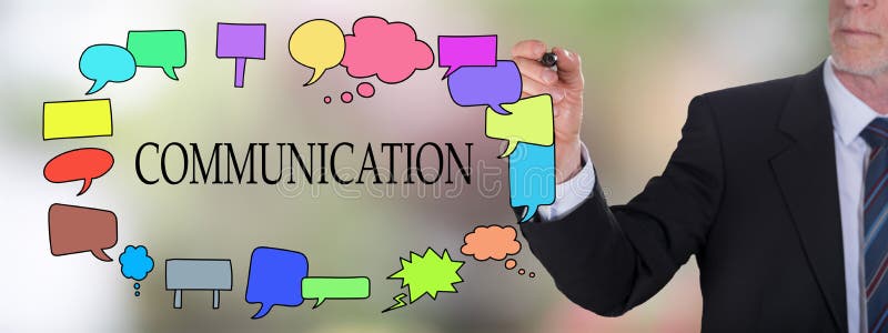 Communication Concept Drawn by a Businessman Stock Photo - Image of ...
