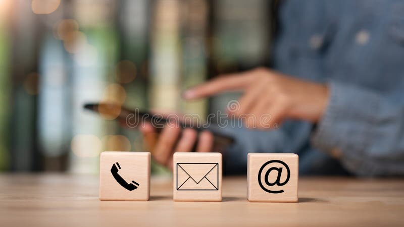 Communication Concept with Email, Message Box and Contacts Icons ,e ...
