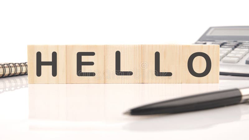 Communication Concept, Introduction. HELLO Word on Wooden Cubes in a ...