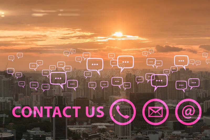 Communication Concept with Key Contact Means Stock Illustration ...