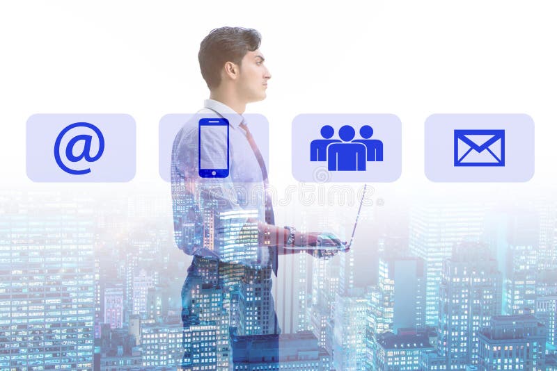 Communication Concept with Key Contact Means Stock Image - Image of ...