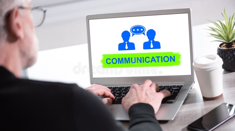 Communication Concept on a Laptop Screen Stock Image - Image of ...