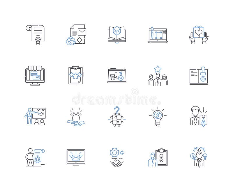 Communication Concept Line Icons Collection. Connection, Dialogue ...