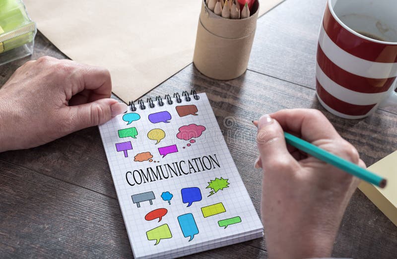 Communication Concept on a Notepad Stock Image - Image of concept ...