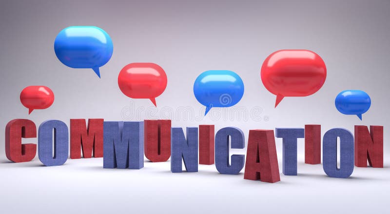 Communication Concept with Red and Blue Bubbles 3d Render 3d ...