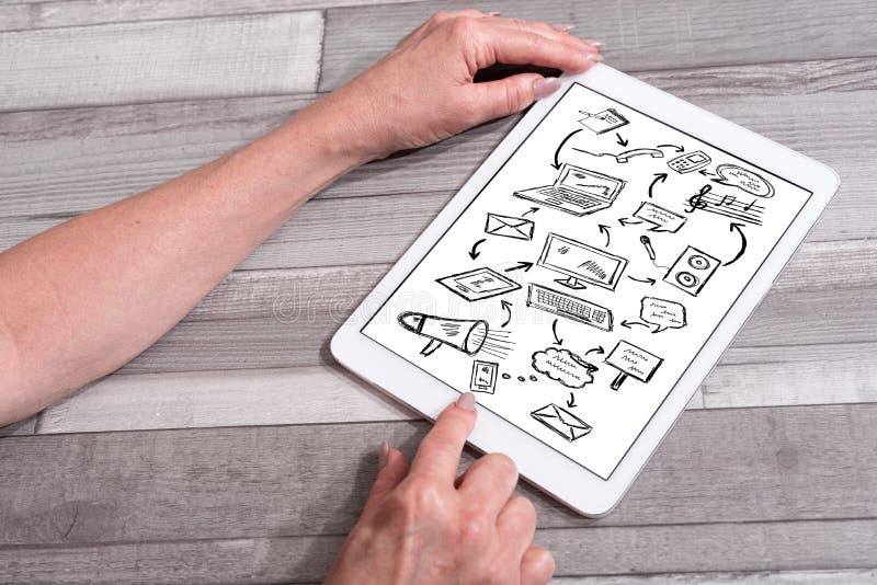 Communication Concept on a Tablet Stock Photo - Image of technology ...