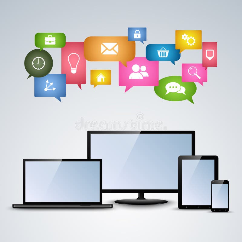 Communication it Concept Template Stock Vector - Illustration of icon ...