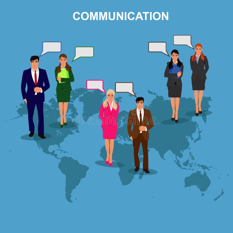 Communication Concept, Vector Illustration in Flat Design Stock Vector ...