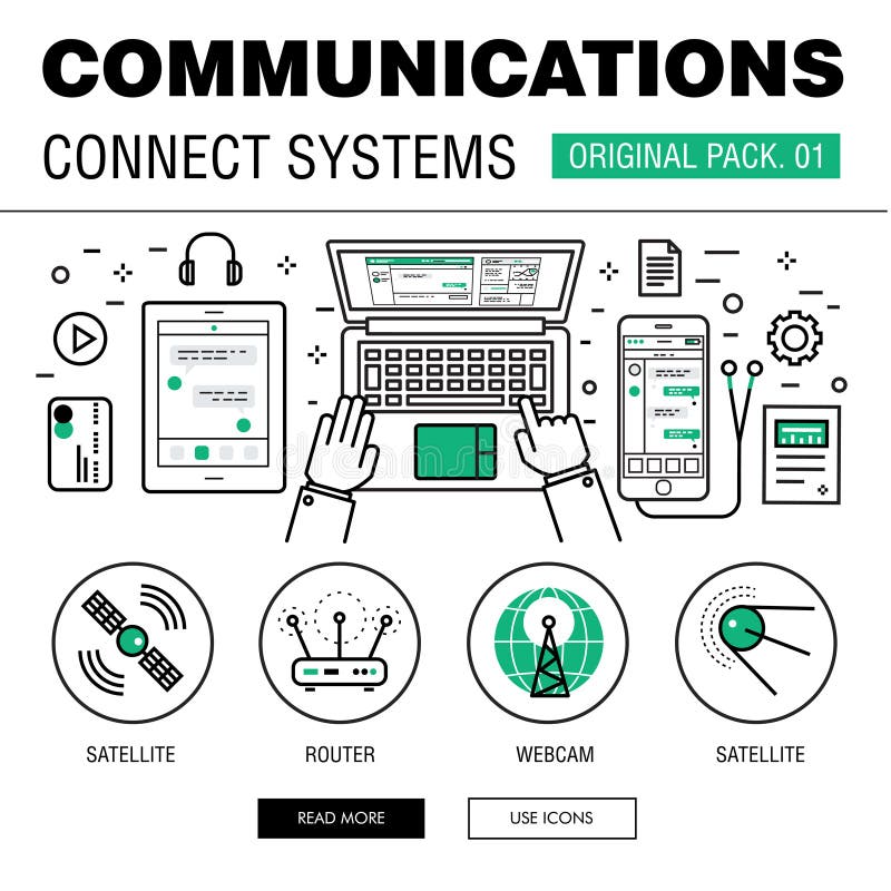 Communication Connect Social Technology Pack. Stock Illustration ...