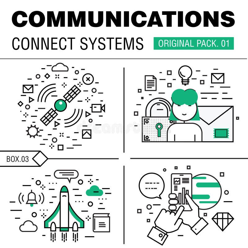 Communication Connect Social Technology Pack Stock Illustration ...