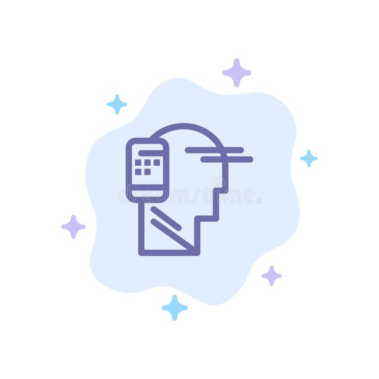 Communication, Connected, Human, Mobile, Mobility Blue Icon on Abstract ...