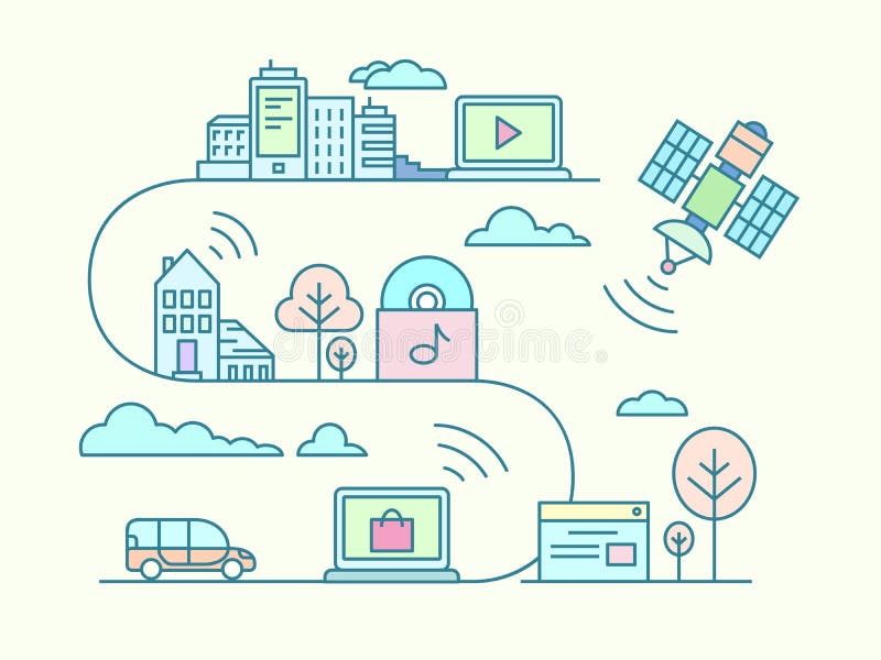 Communication and Connection Chart Diagram Infographic Stock Vector ...