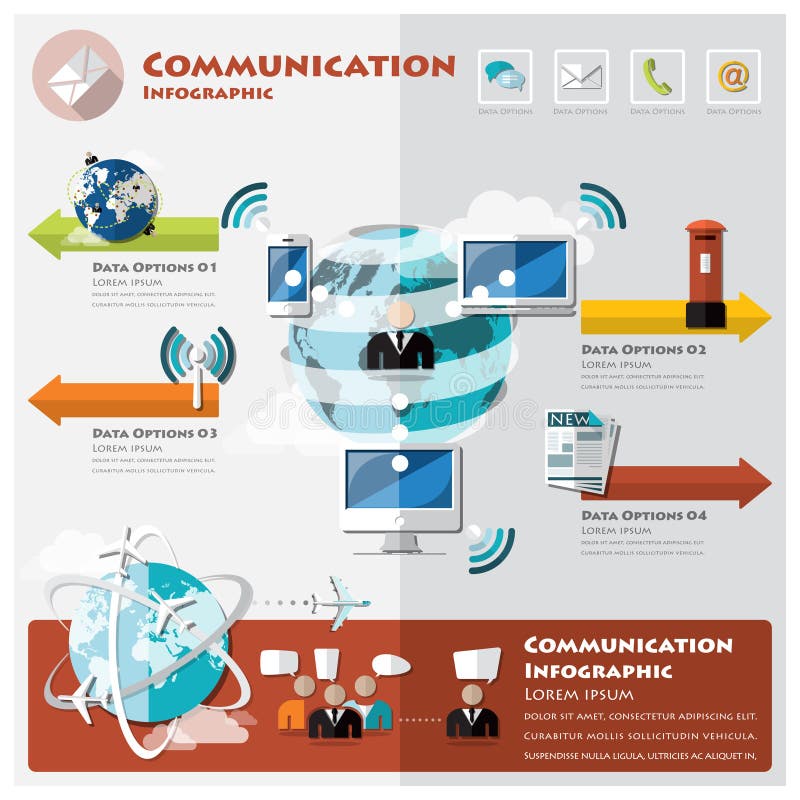 Communication and Connection Infographic Stock Vector - Illustration of ...