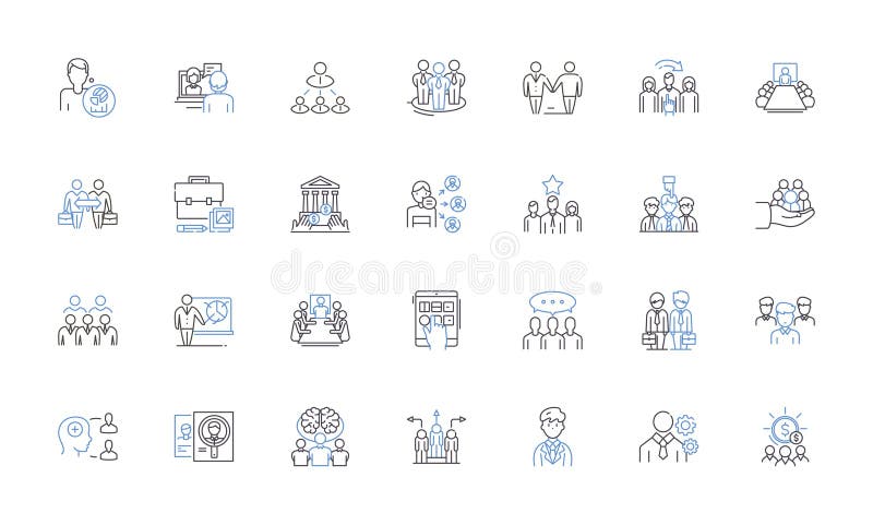 Communication and Connection Line Icons Collection. Dialogue ...