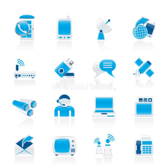 Communication, Connection and Technology Icons Stock Vector ...